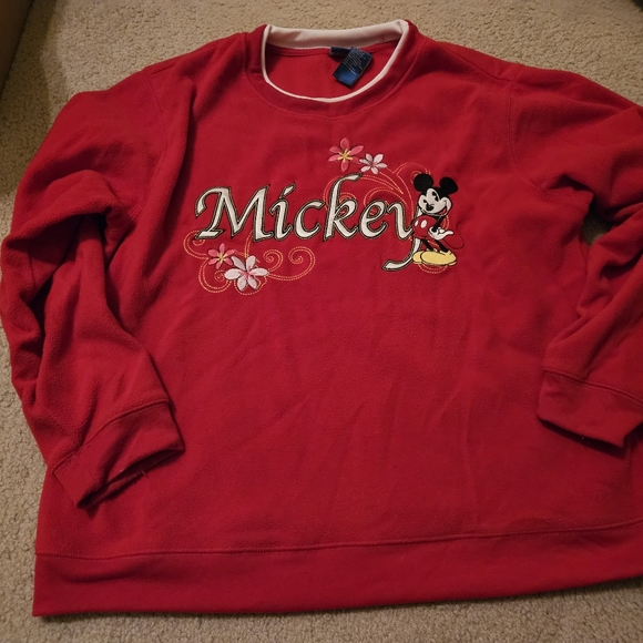 Disney | Sweaters | Vintage Mickey Mouse Sweater Womens Xl Red Flower ...